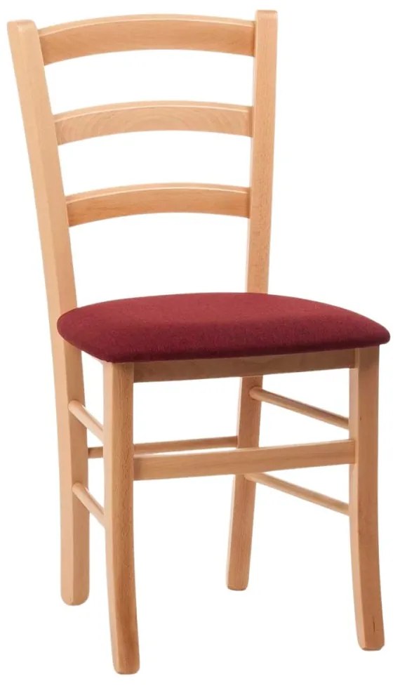 Jídelní čalouněná židle PAYSANE — masiv, látka, více barev, nosnost 155 kg Dub Lux 15 Bordo