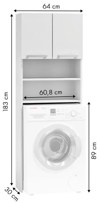 ModernHome Koupelnová skříňka nad pračku 183x64cm, RH1908-45