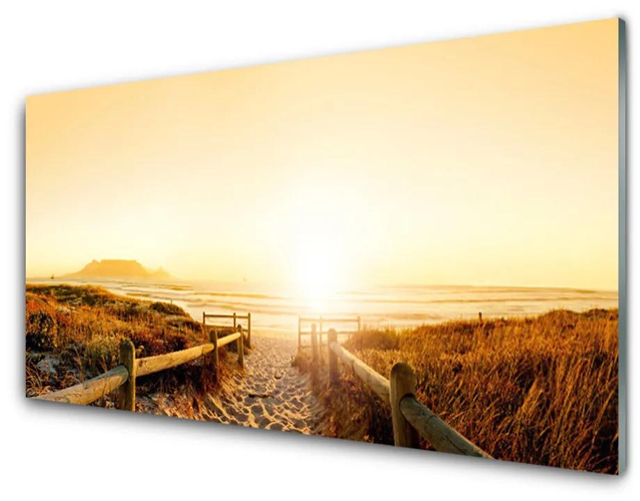 Obraz na skle Stezka Pláž Moře 120x60 cm