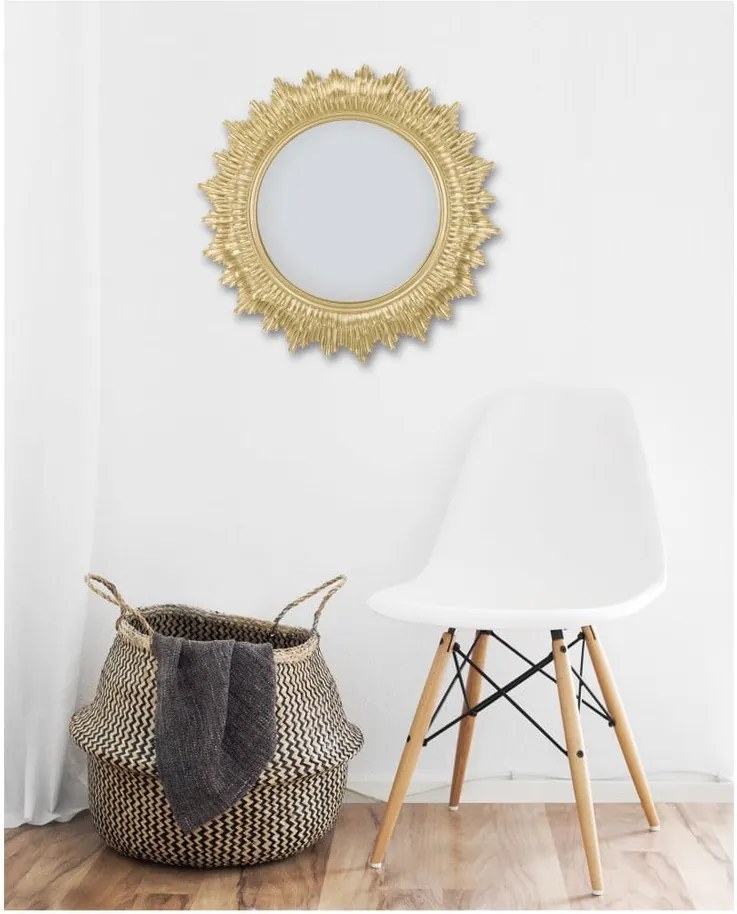 Nástěnné zrcadlo v železném rámu Mauro Ferretti Glam Star, ⌀ 45 cm