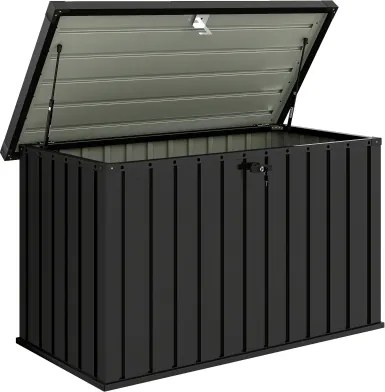 Outsunny venkovní box 400L z pozinkované oceli se zámkem a 2 klíči 124x66x72 cm, černý
