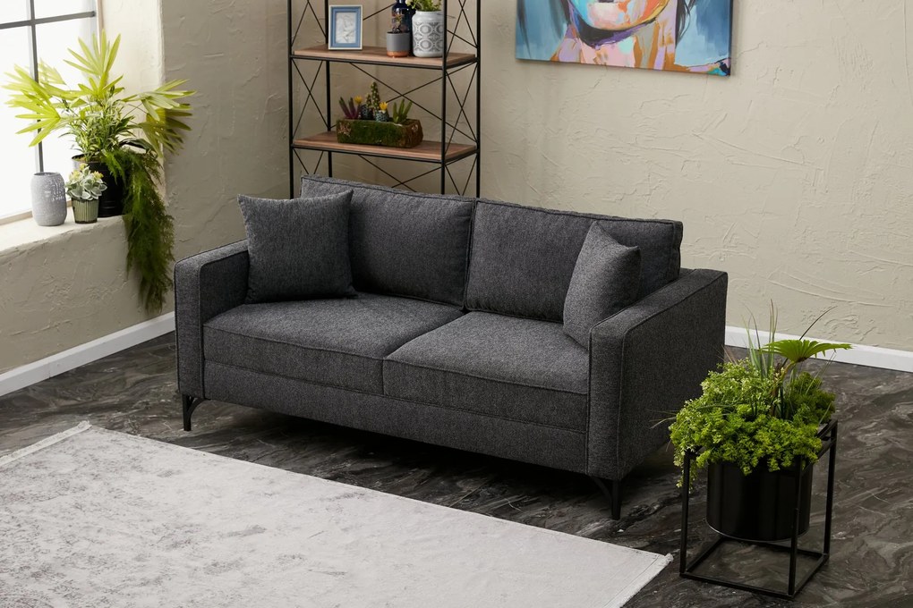 Hanah Home Dvoumístná pohovka BERLIN antracitová 180 cm 825BLC2794