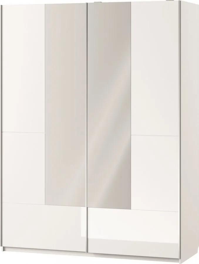 Nábytkáři ORFA SAMOA 30 (SELENE 30) - SKŘÍŇ se zrcadlem- 2dvéřová - bílá mat / bílá lesk (SZ) (K150-Z)