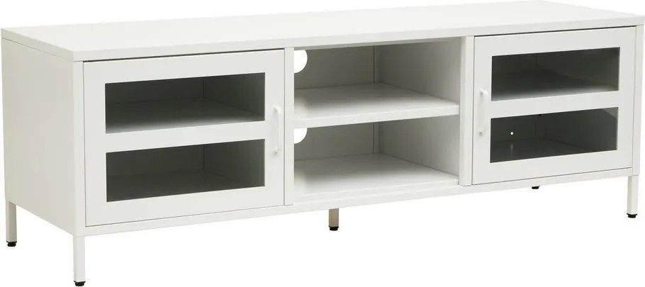 Bílý ocelový TV stolek 150x50x45 cm Acier – Premier Housewares