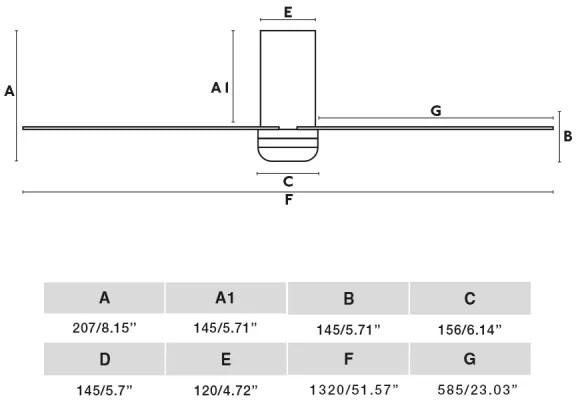 FARO 33831WT - Stropní ventilátor PUNT TUB M hnědá/černá pr. 132 cm WT + DO