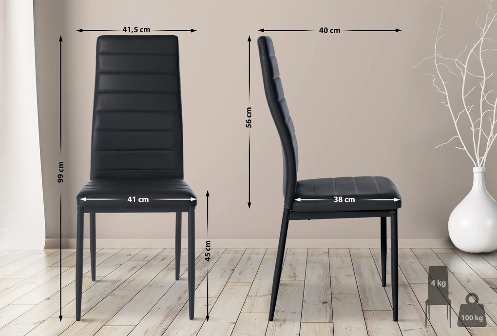Jídelní židle Mayfair umělá kůže – černá