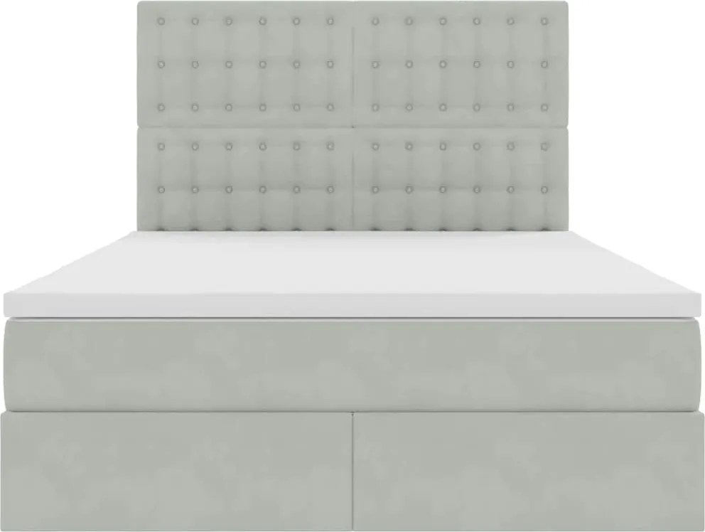 Postel s úložným prostorem a matrací Světle šedá 140 x 200 cm 3372153