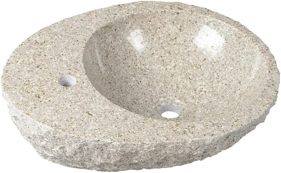 BLOK kamenné umyvadlo, 56x15x46 cm, hrubý kámen (2401-27) SAPHO