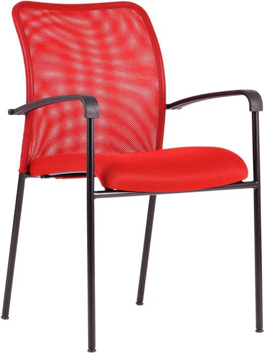 Jednací židle TRITON BLACK - DK 13, červená