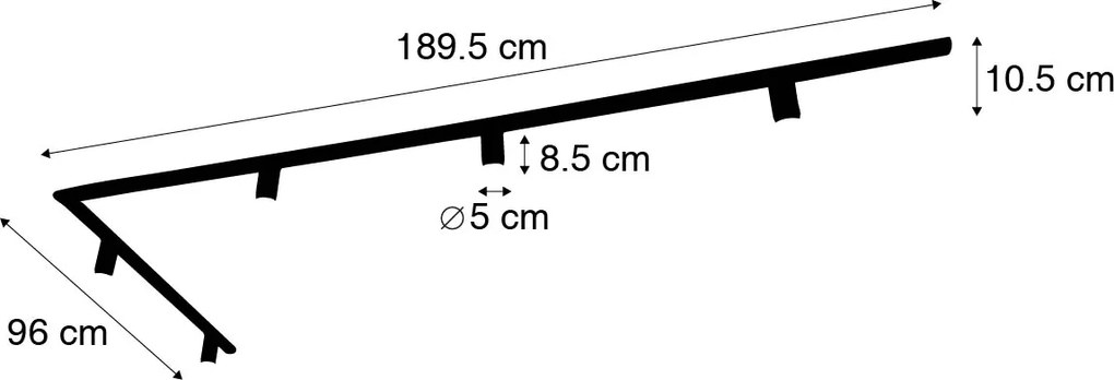 Moderní 1-fázový kolejnicový systém 5 světel včetně svítidla E27 bílá - Jeana