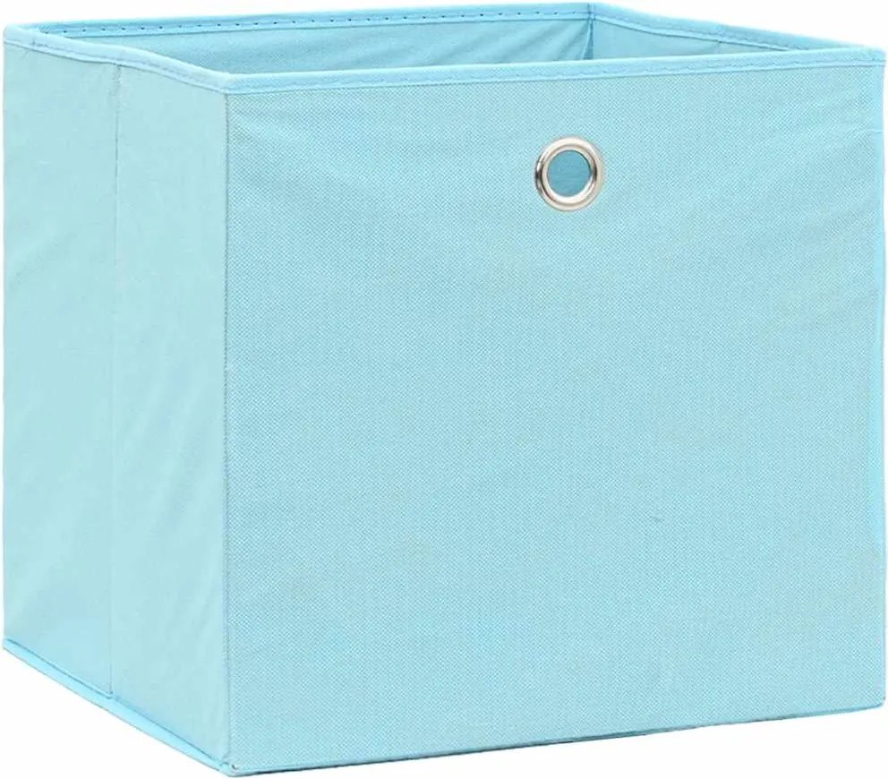 Úložné boxy 4 ks netkaná textilie 28 x 28 x 28 cm bledě modré 325231