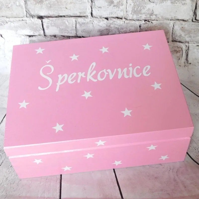 Dřevěná šperkovnice 6 přihrádek