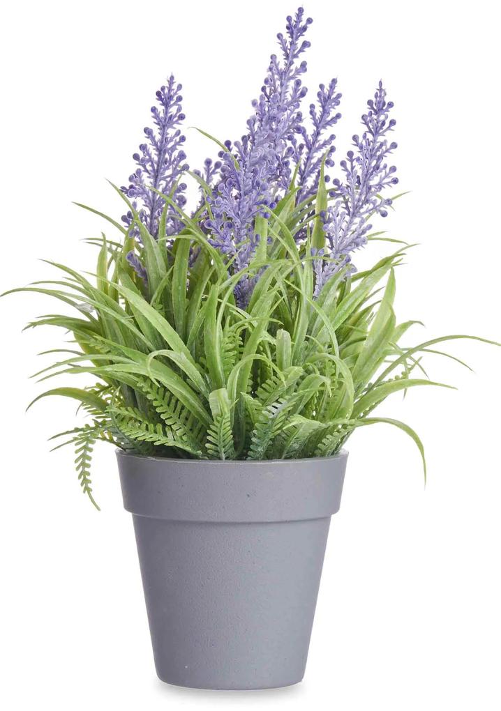 Umělá lavendule v šedém květináči