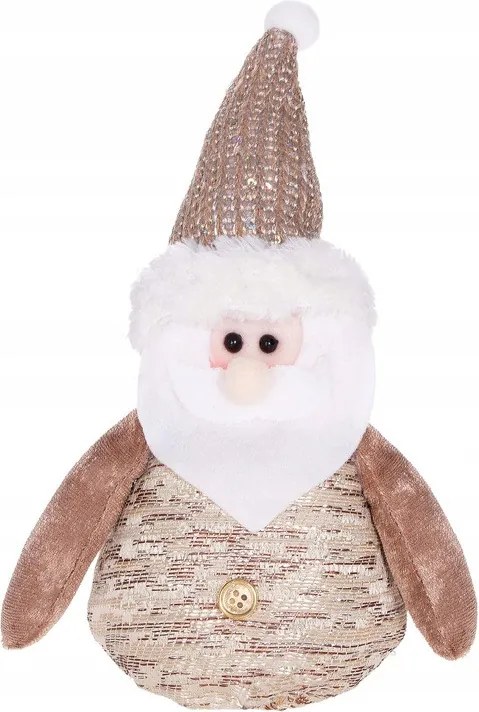 Vánoční Santa Claus 22 cm, béžovo-hnědý