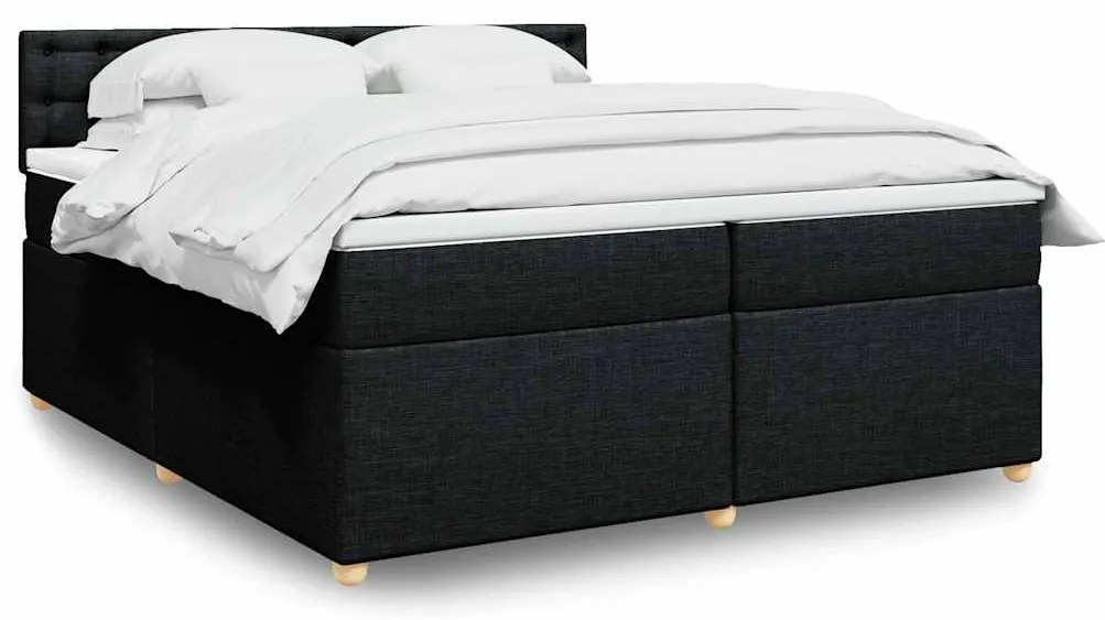 Box spring postel s matrací černá 200x200 cm textil 3289103