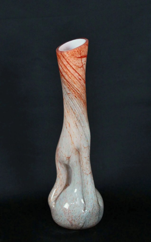Levné-garnýže.cz - Váza designová dekorativní oranžový melír 60 cm