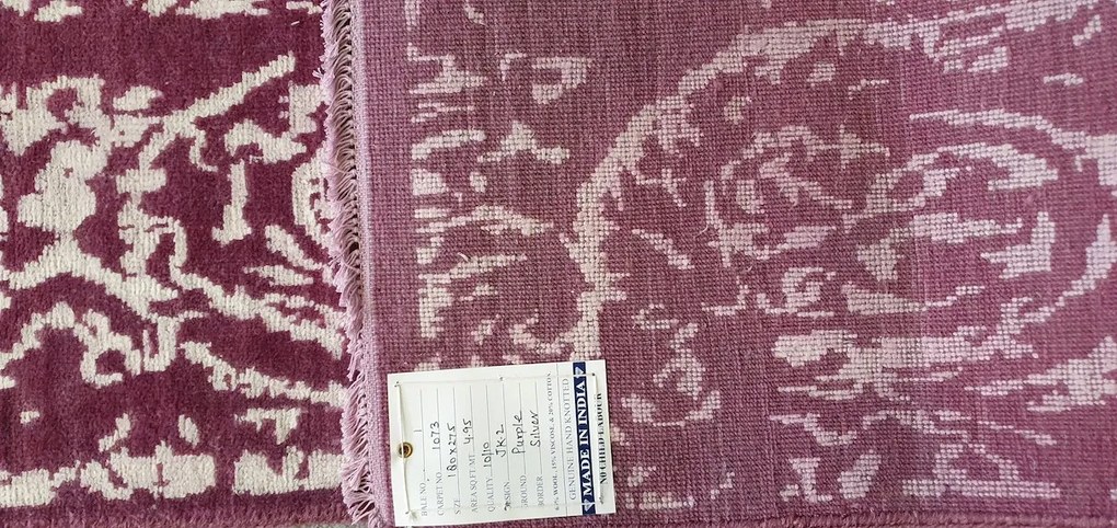 Diamond Carpets India, Ručně vázaný kusový koberec Diamond DC-JK 2 Purple/silver (overdye), 120x170, fialová, kancelář