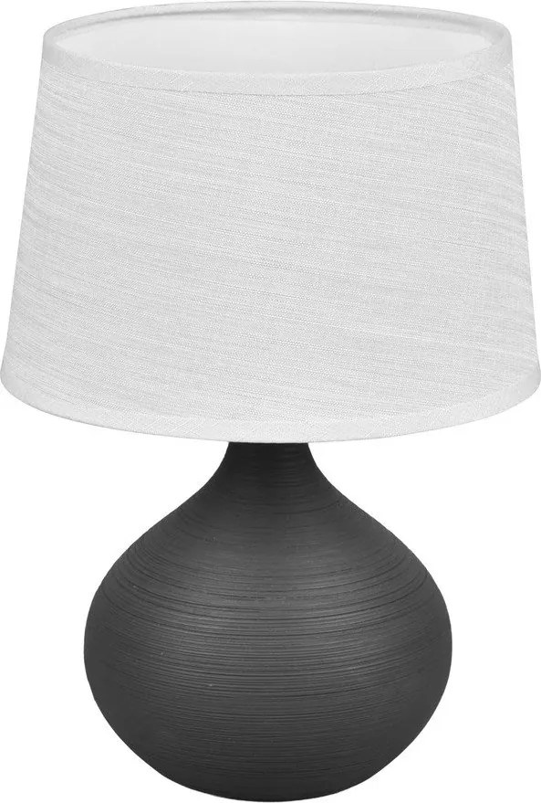 Tmavě hnědá stolní lampa z keramiky a tkaniny Reality Martin, výška 29 cm
