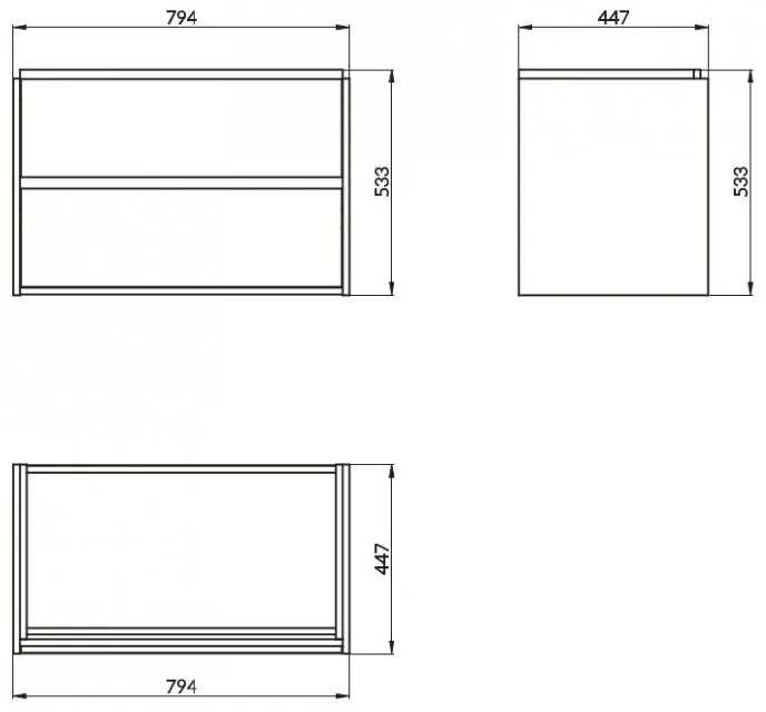Cersanit - Crea závěsná skříňka 80cm, bílý lesk, S924-004