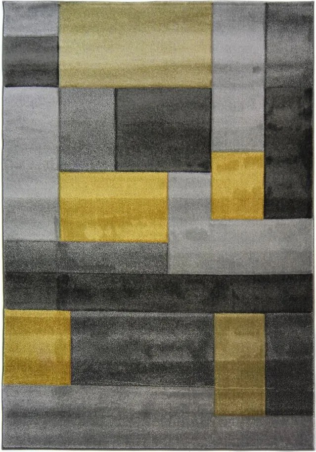 Kusový koberec Hand Carved Cosmos Ochre, 120x170, šedá, obývacia izba, Flair Rugs