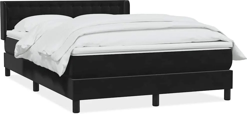 Box spring postel s matrací černá 160x210 cm samet 3318455