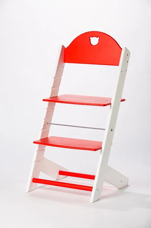 Lucas Wood Style rostoucí židle MIXLE -  bílá/červená rostoucí židle MIXLE: Autíčko