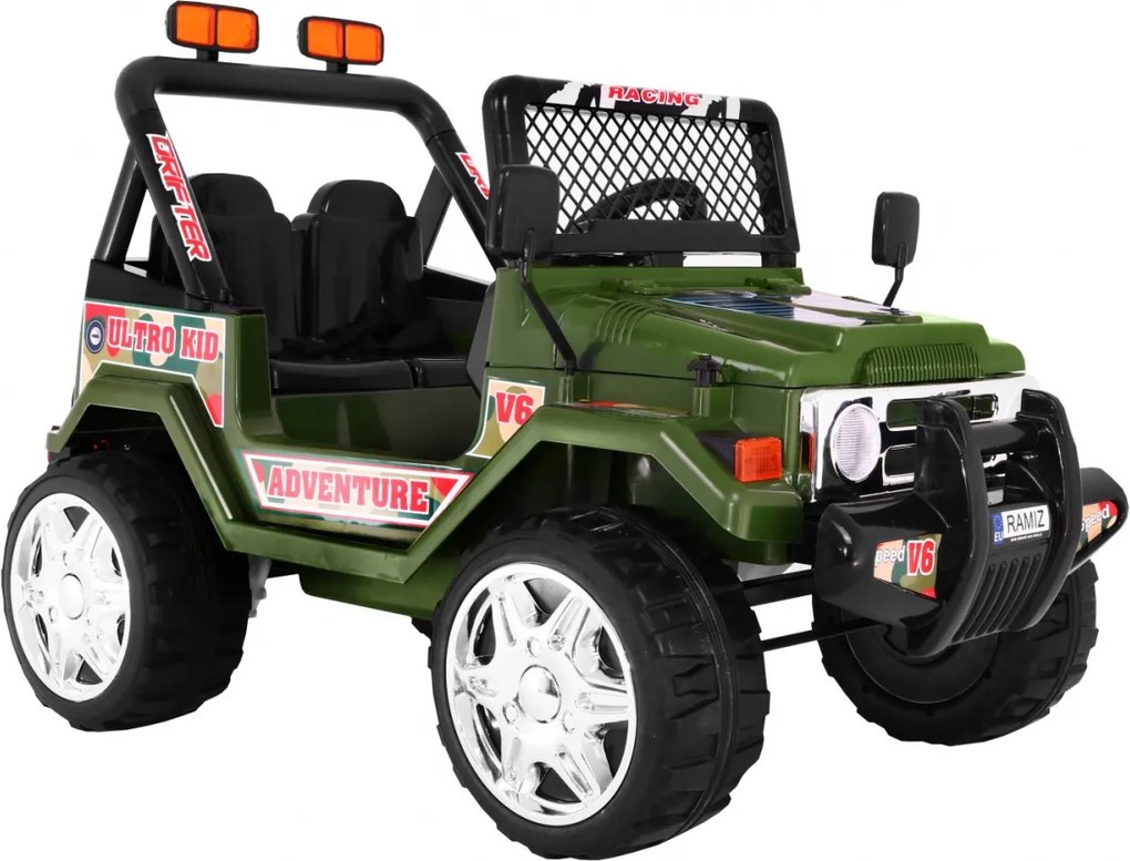 Ramiz Dětské terénní auto na baterie Raptor Drifter zelené + ovladač pro dálkové ovládání