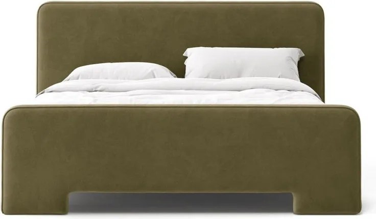 Světle zelená čalouněná dvoulůžková postel s roštem 140x200 cm Eda – Micadoni