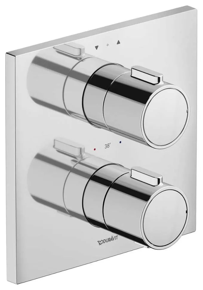 Duravit - Termostatická baterie pod omítku, pro 2 spotřebiče, s tělesem, chrom TH4200007010