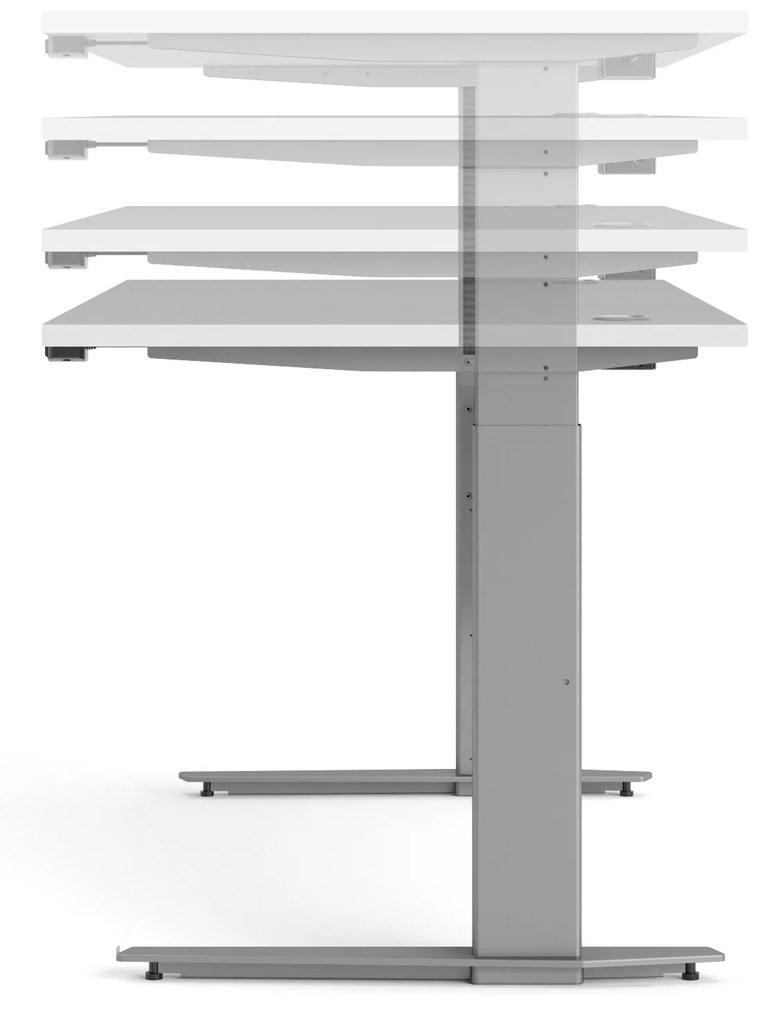 Kancelářský stůl s elektrickým polohováním Prima 80400/318 bílý/stříbrné nohy