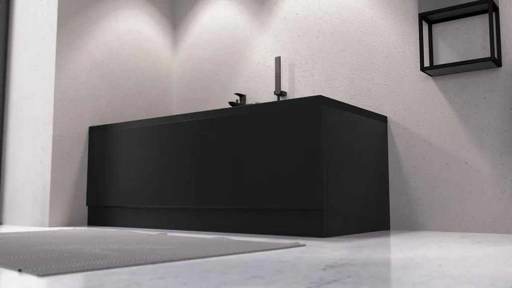 Polysan CLEO obdélníková vana 180 x 90 x 48 cm černá mat 13111.21