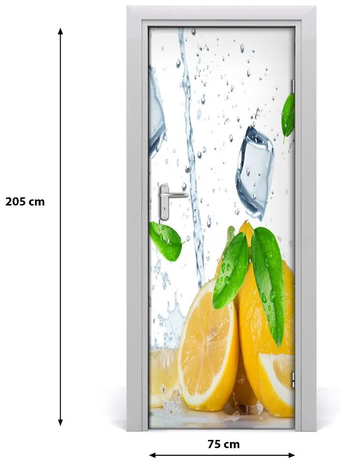 Fototapeta na dveře samolepící citron a led 75x205 cm