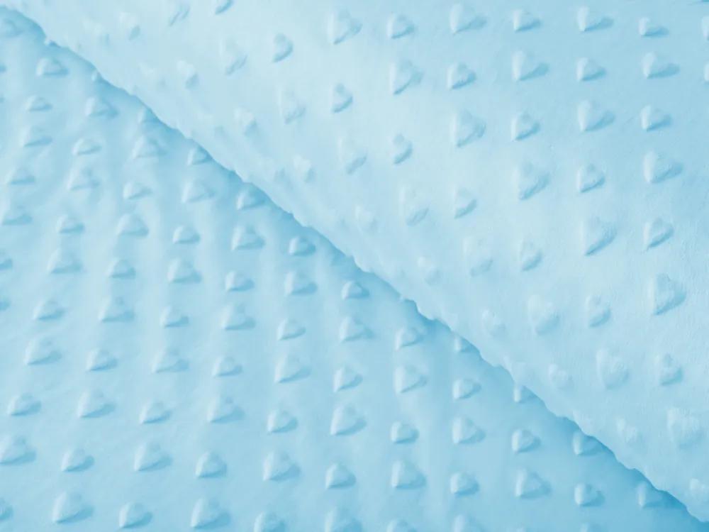 Biante Dětský povlak na polštář Minky 3D srdíčka MKS-001 Ledový modrý 60 x 60 cm