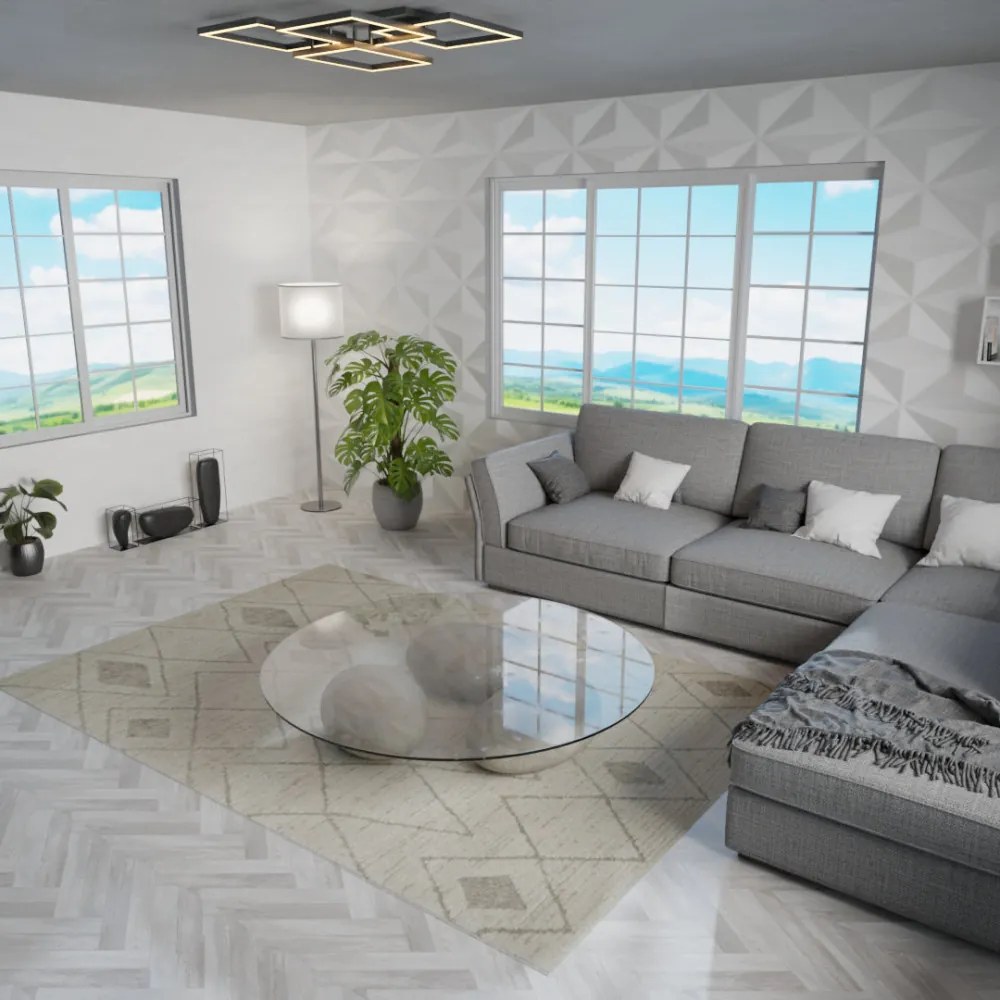 JUTEX Kusový koberec LUCIA 2255 160 bílý BARVA: Bílá, ROZMĚR: 160x230 cm