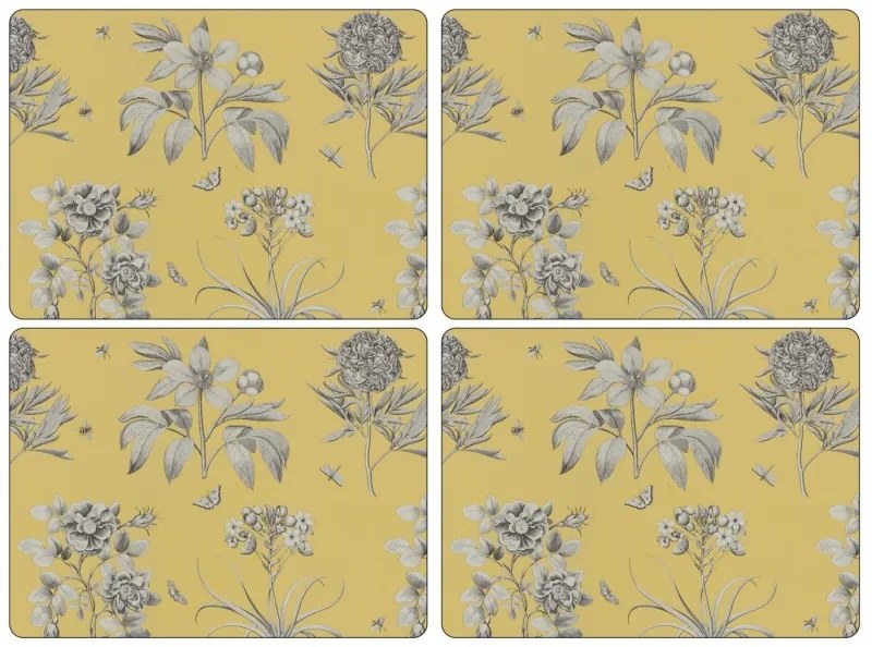 Pimpernel Velké prostírání - Rytiny květů v žluté (Etchings and Roses Yellow) 40x30
