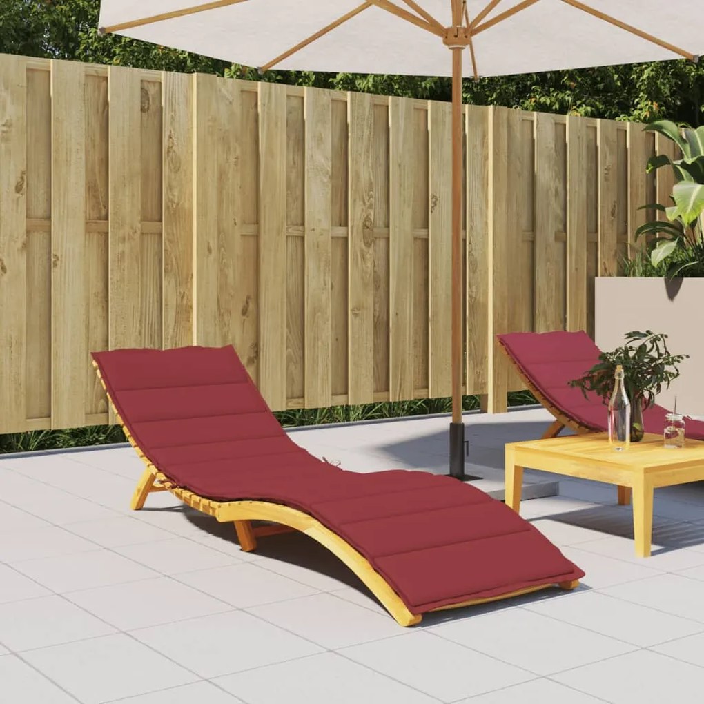 Poduška na lehátko vínová 200 x 60 x 3 cm oxfordská látka 314212