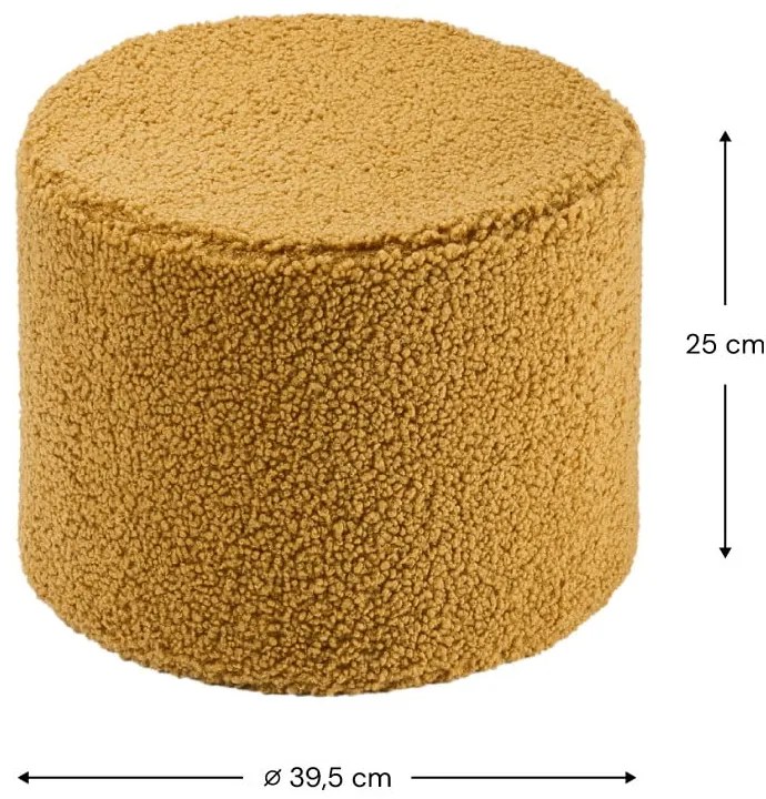 Hnědý dětský puf z textilie bouclé – Wigiwama