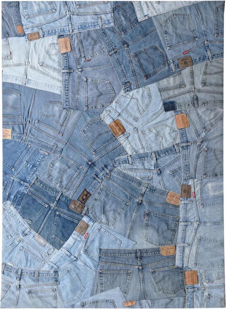 KUDOS Textiles Pvt. Ltd. Ručně vyrobený kusový koberec Jeans Collage - 120x170 cm