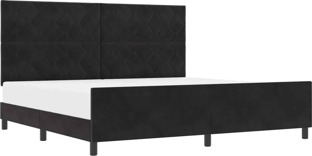Postel s boxspringem s čelo Černá 200 x 200 cm samet 3345031