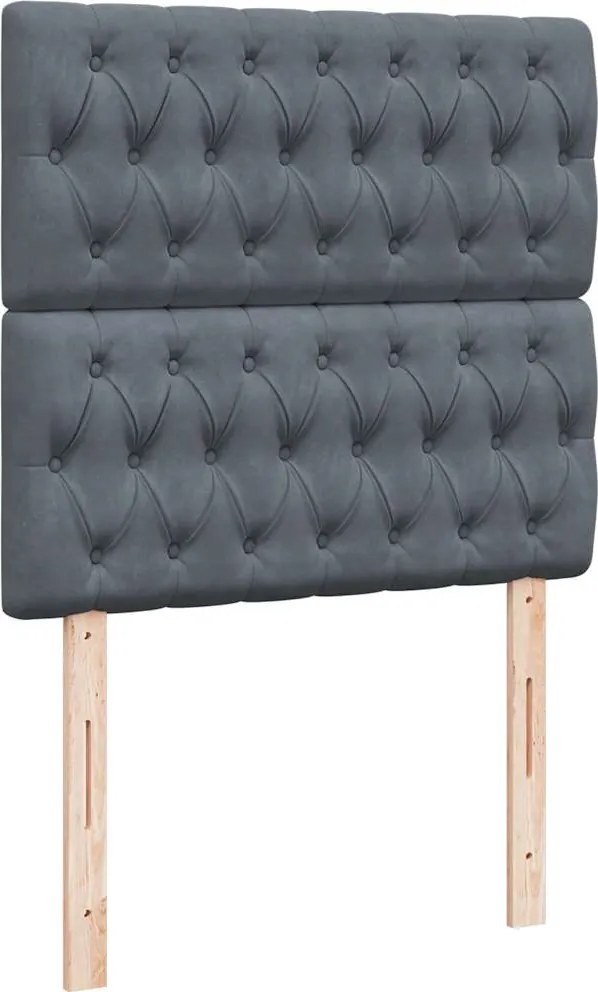 Box spring postel s matrací tmavě šedá 90x200 cm samet 3292245