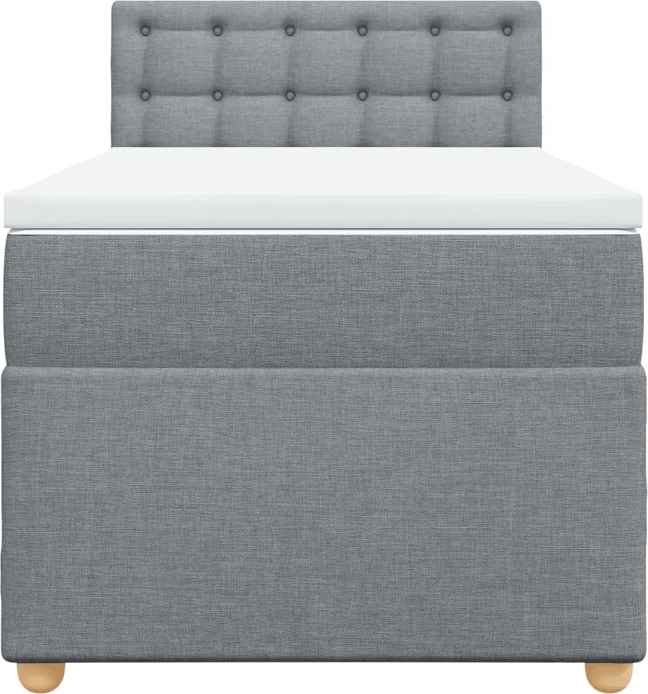 Box spring postel s matrací světle šedá 90x200 cm textil 3286577