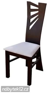 Designová jídelní židle Rima, masiv buku, ořech tmavý