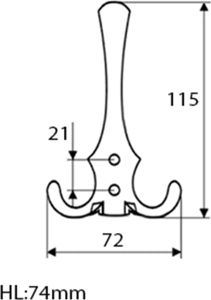Aqualine, Velký háček, chrom, 10088
