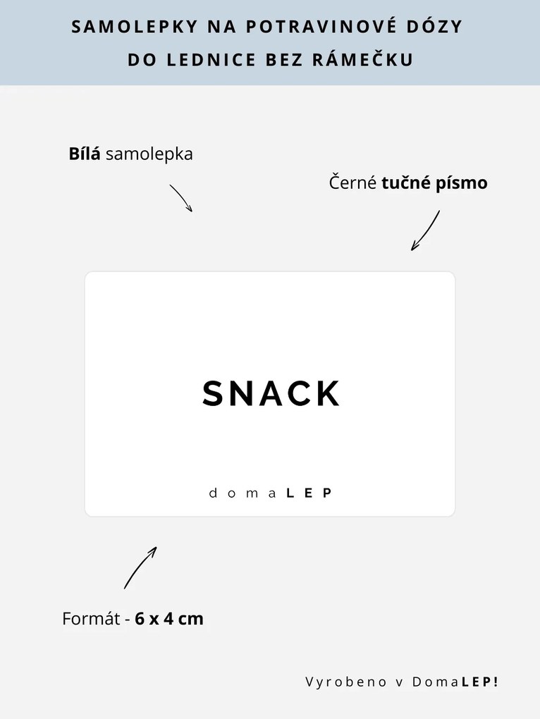SNACK - Samolepka na dózy do lednice, 6 x 4 cm