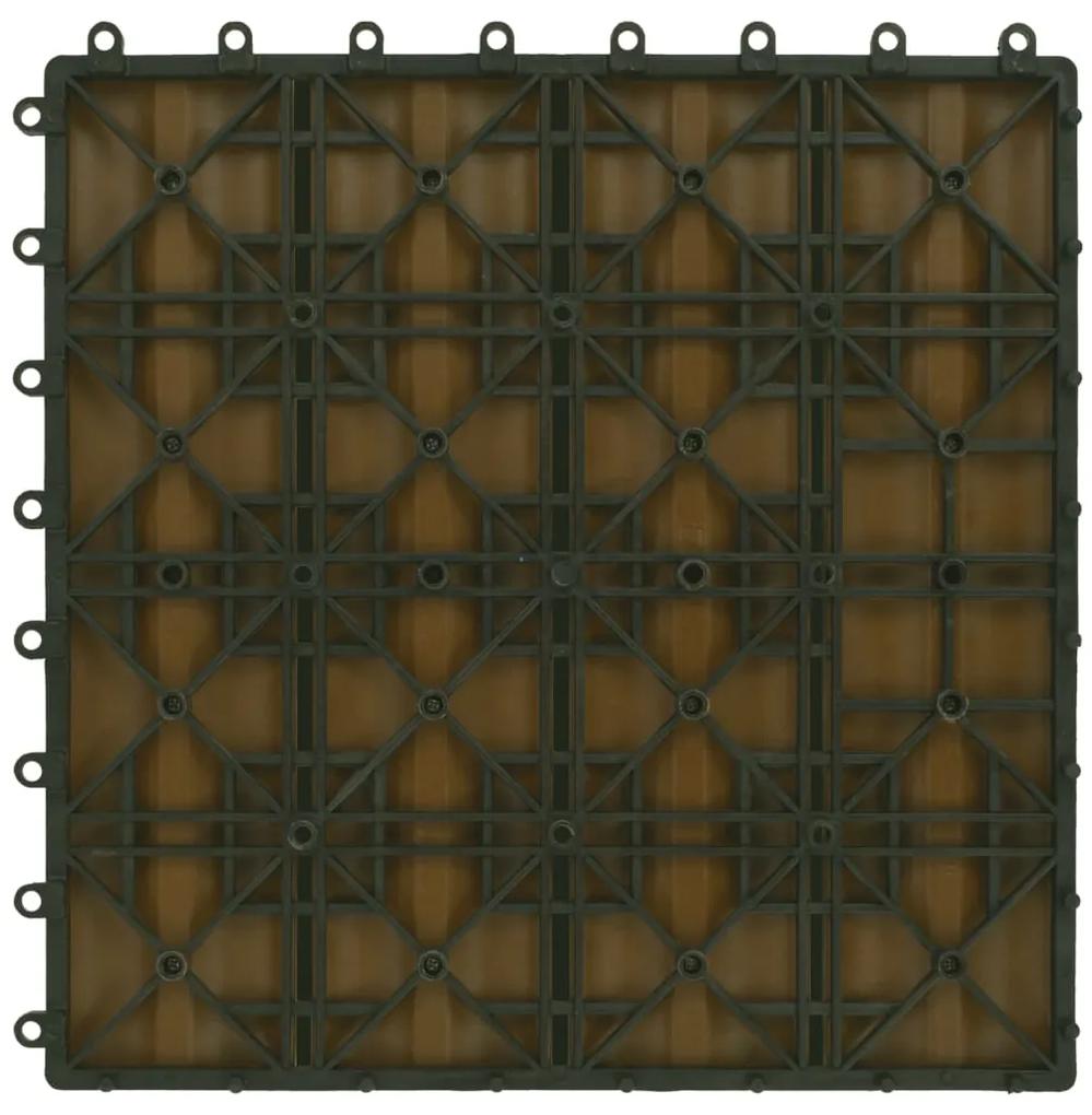 vidaXL Terasové dlaždice 11ks WPC embosované 30x30 cm 1m² odstín teaku