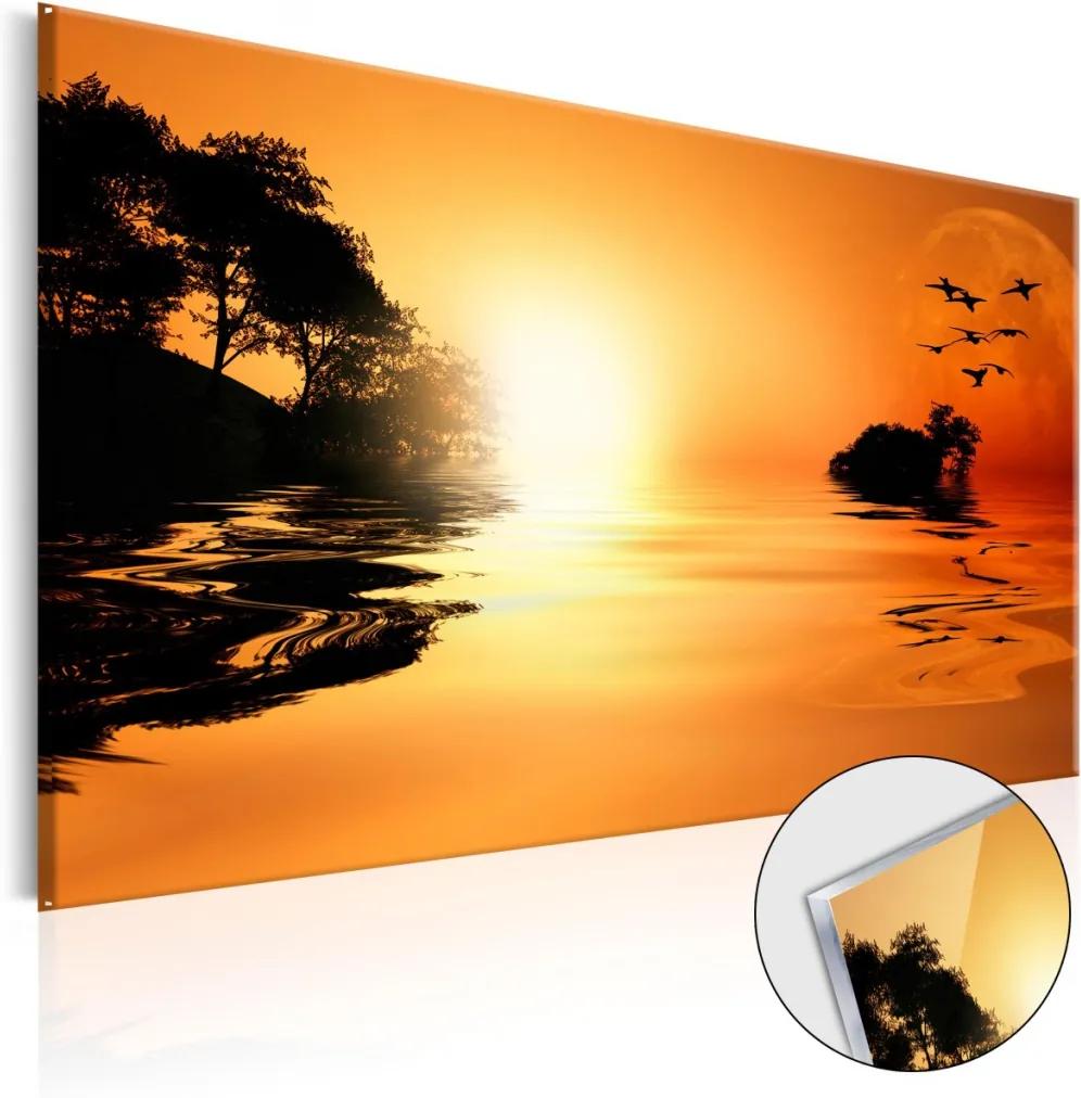 Murando DeLuxe Západ slunce obraz na skle Velikost (šířka x výška): 60x40 cm