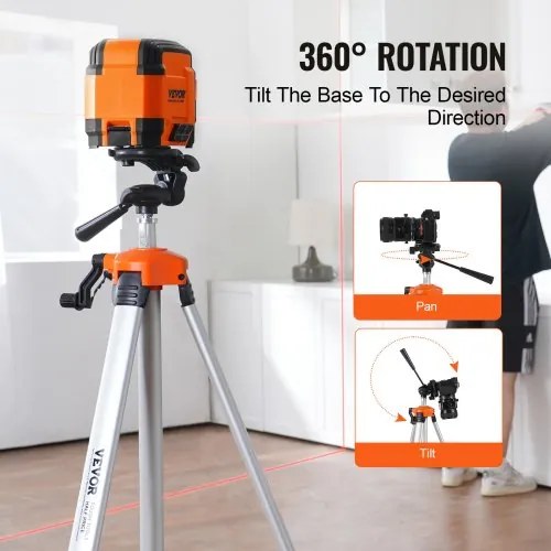 Laser Level Stativ ¼ x 20 závit 69,5–173 cm Nastavení výšky