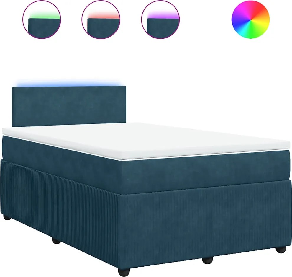Box spring postel s matrací modrá 120 x 190 cm samet 3289984