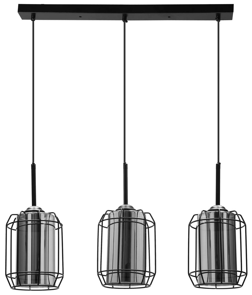 Candellux Černý závěsný lustr Jonera pro žárovku 3x E27