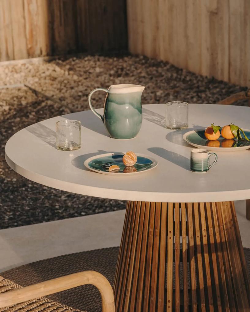 Zahradní jídelní stůl faluca ø 120 cm šedý/přírodní MUZZA